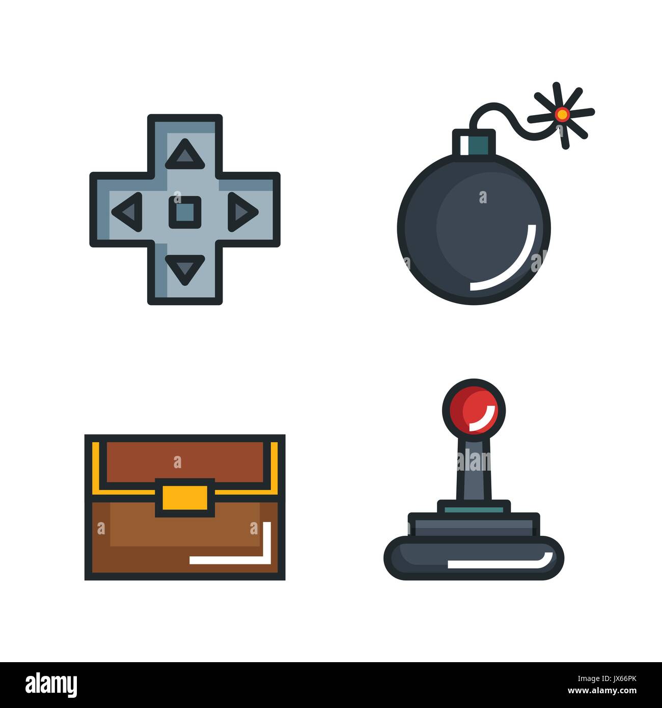 set video game entertaining items symbols vector illustration Stock ...