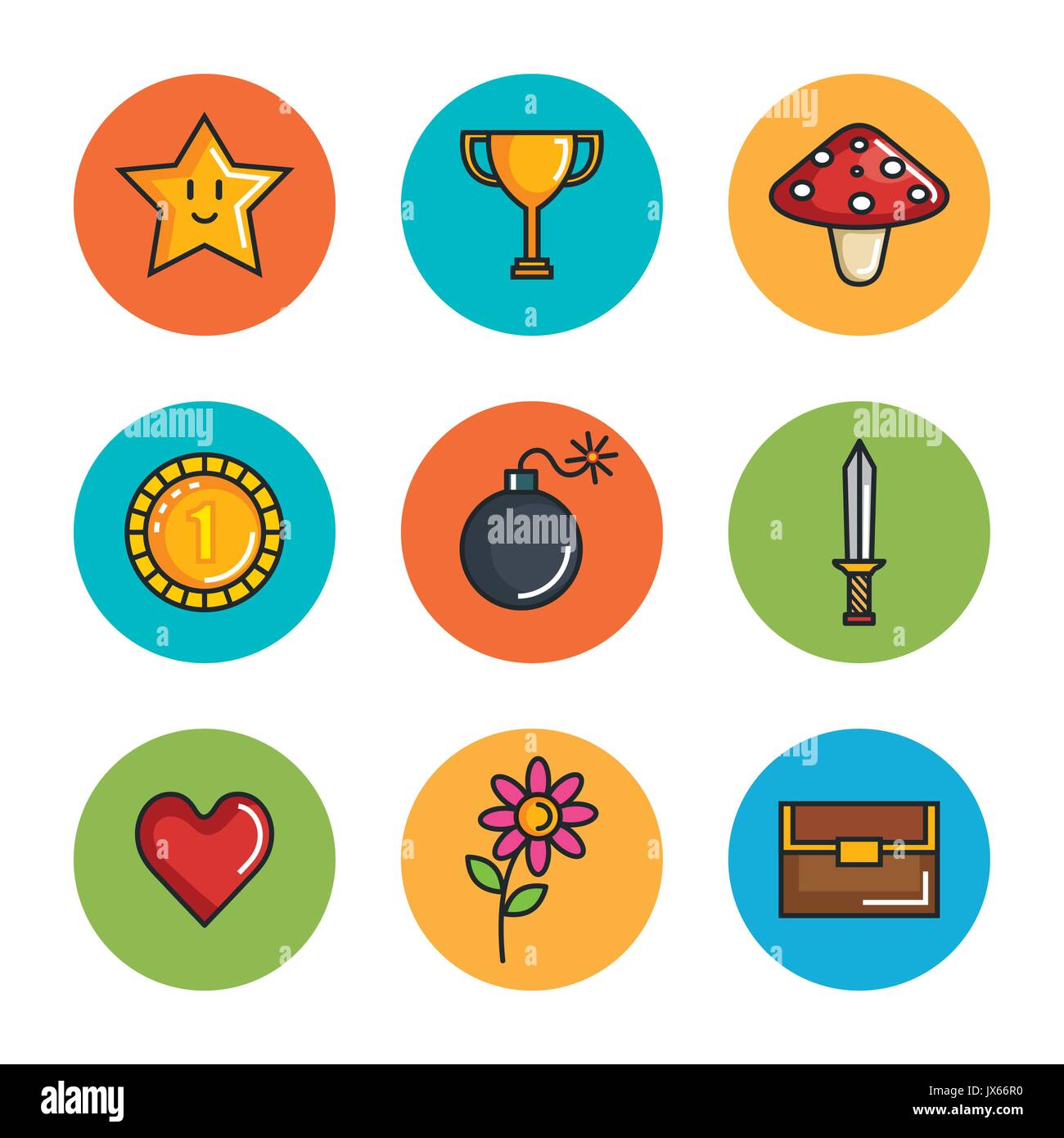 set video game entertaining items symbols vector illustration Stock ...