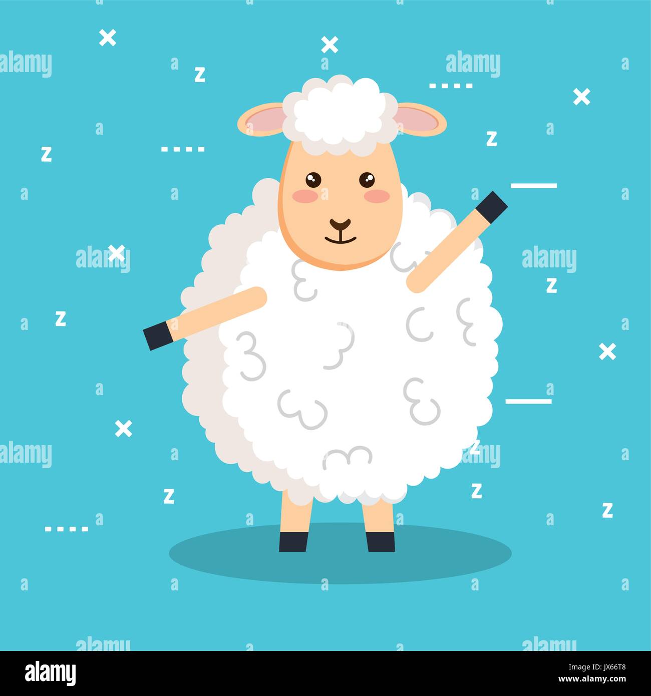 good night sleep cartoon sheep animals vector illustration Stock Vector ...