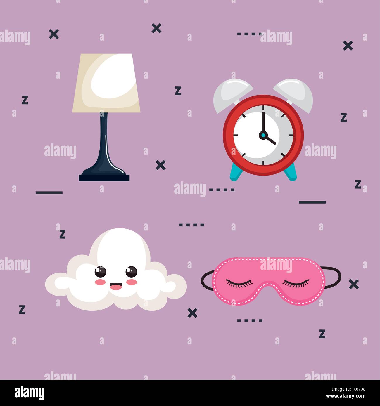 sleep time icons flat set with vector illustration Stock Vector Image ...