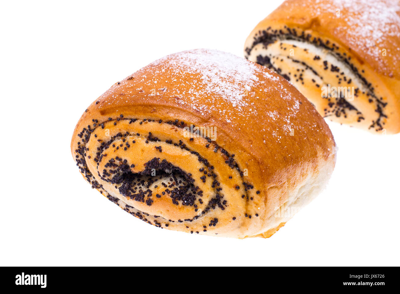 Sweet wheat roll with poppy seeds. Studio Photo Stock Photo - Alamy