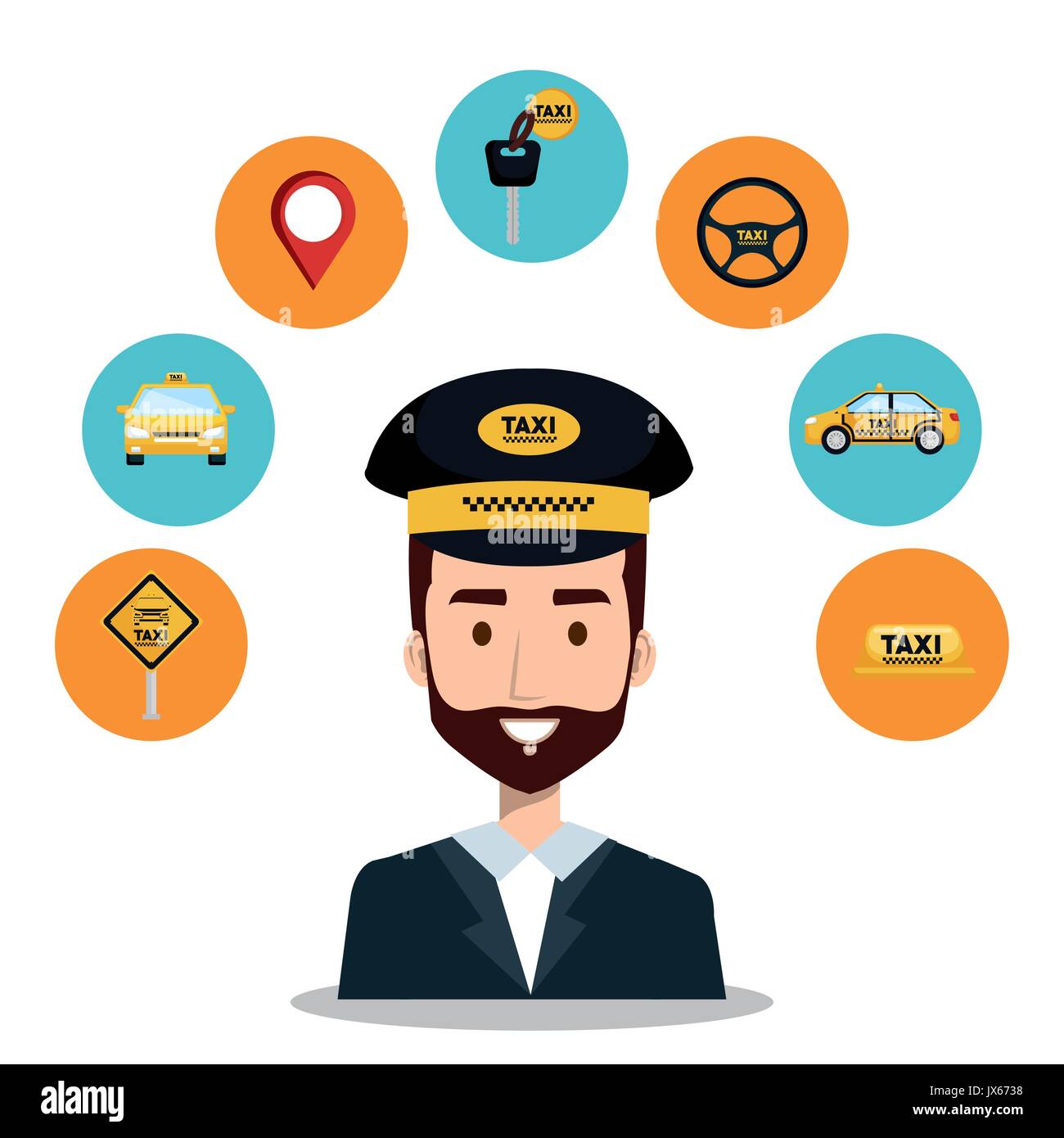 call center operator taxi service app cartoon vector illustration Stock ...
