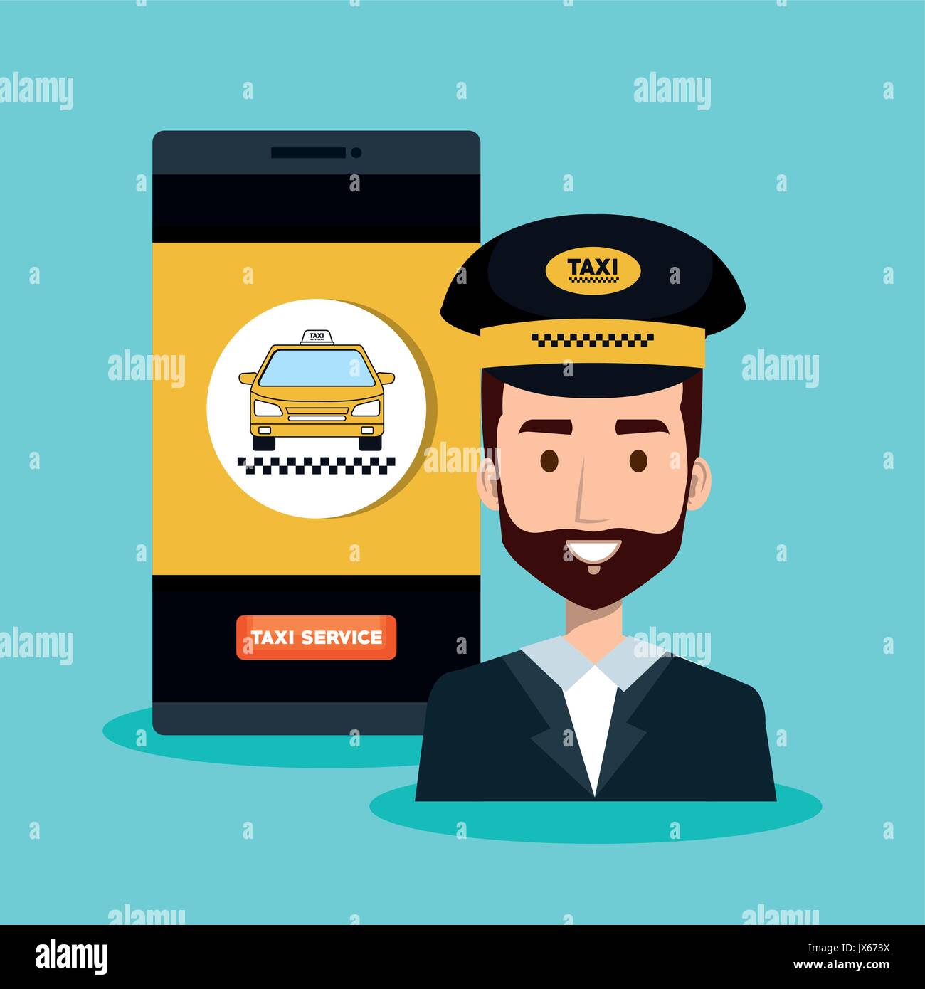 call center operator taxi service app cartoon vector illustration Stock ...
