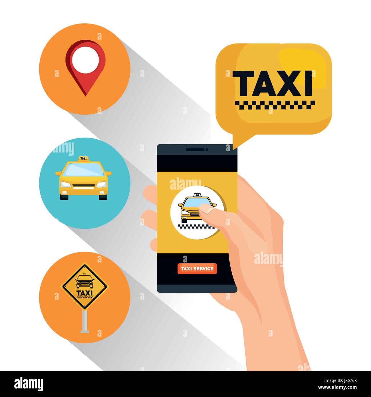 taxi service app smart transport travel vector illustration Stock ...