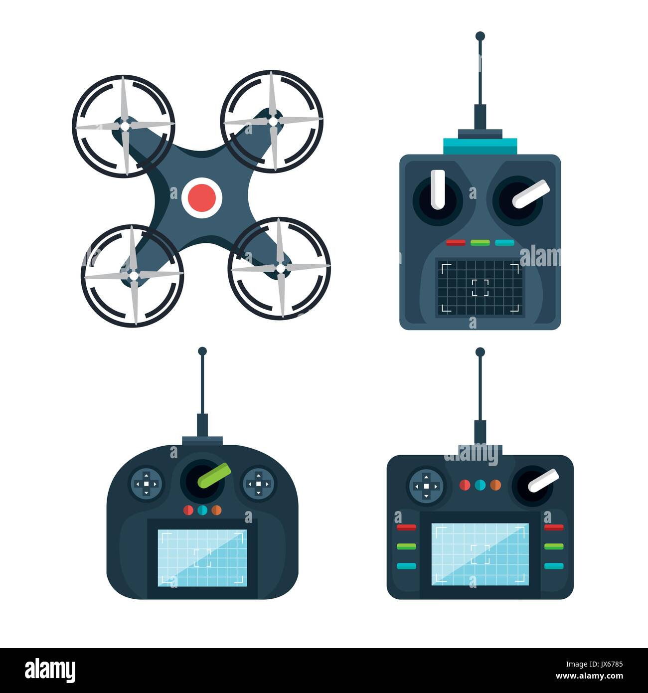 drone modern remote controls technology device vector illustration ...