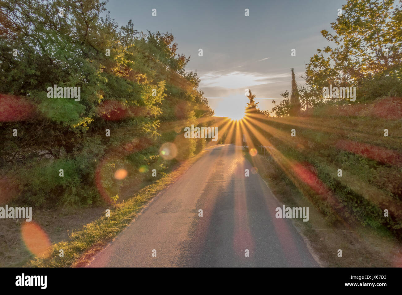 Sunrays on camera lens Stock Photo - Alamy