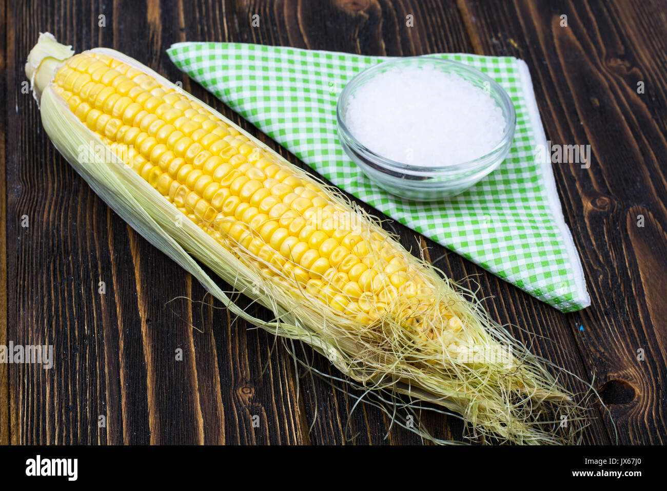Raw peeled corn cob. Studio Photo Stock Photo - Alamy