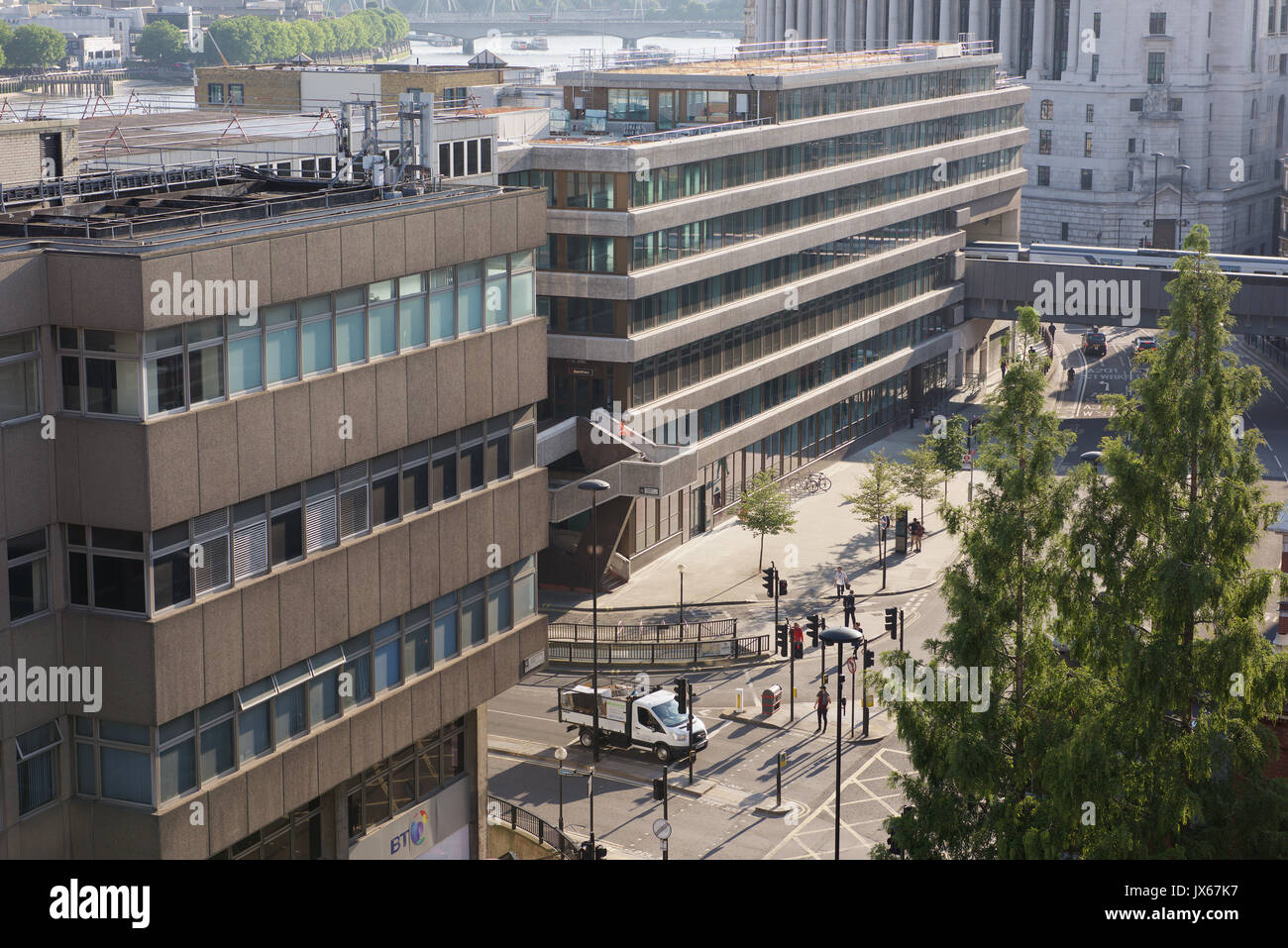 Rooftop view of Queen Victoria Street, London Stock Photo - Alamy