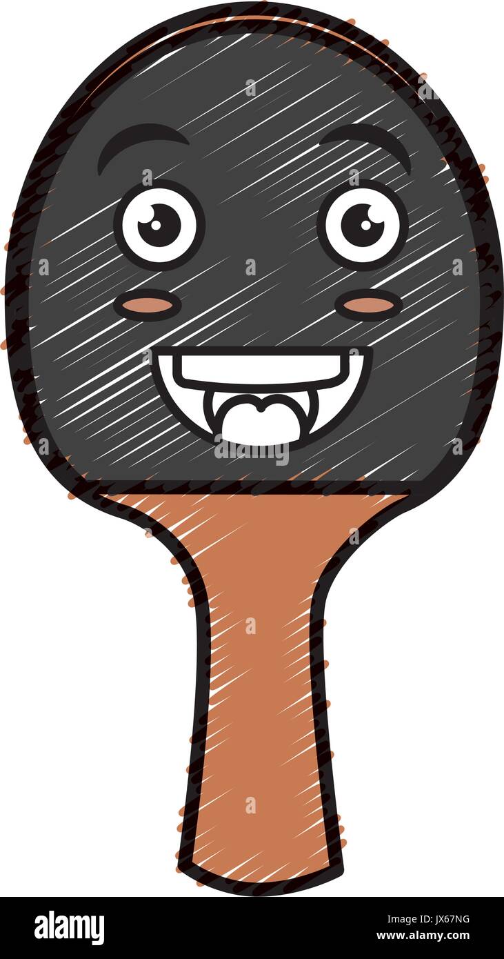 ping pong racket kawaii character vector illustration design Stock ...