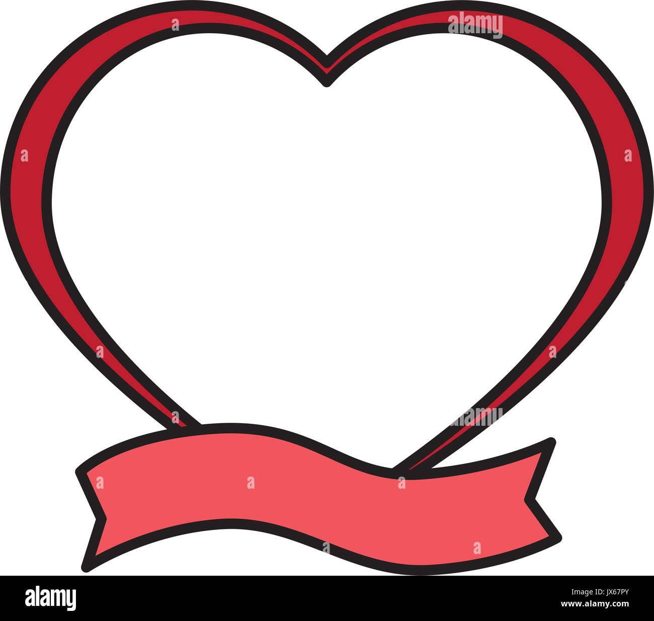 heart love card with ribbon vector illustration design Stock Vector ...
