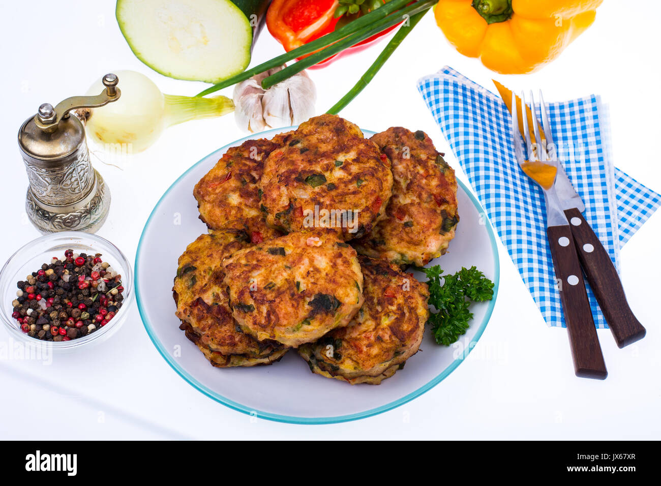 Cutlets from meat and vegetables. Studio Photo Stock Photo - Alamy