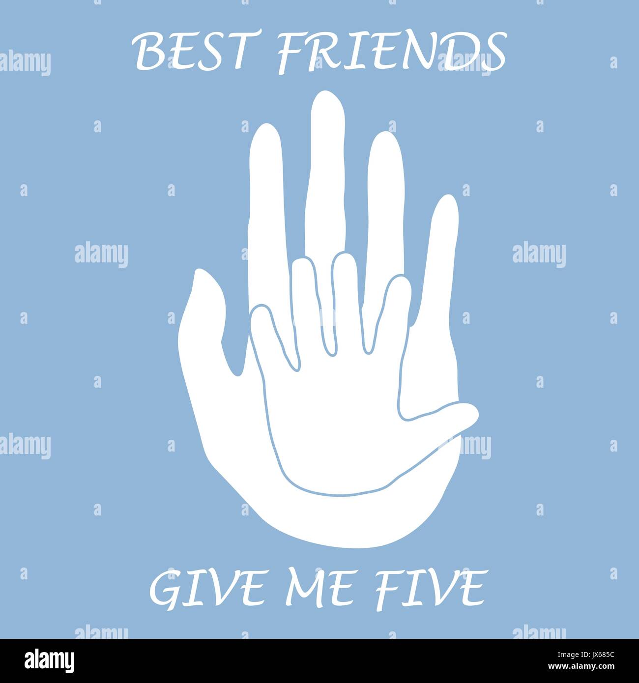 Cute vector illustration of two hands adult and child giving a five ...