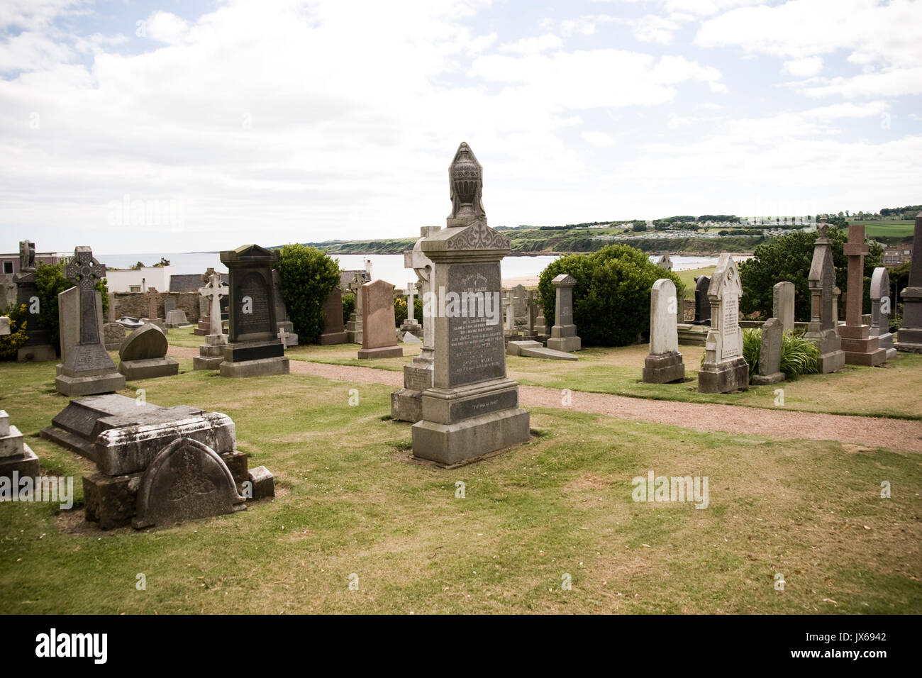 Burial grounds inside the ruins of St Andrews Cathedral, Fife Stock ...