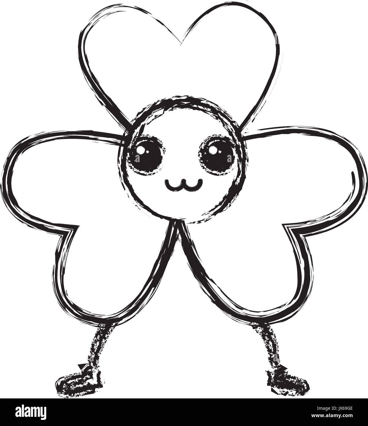 cute flower kawaii character vector illustration design Stock Vector ...