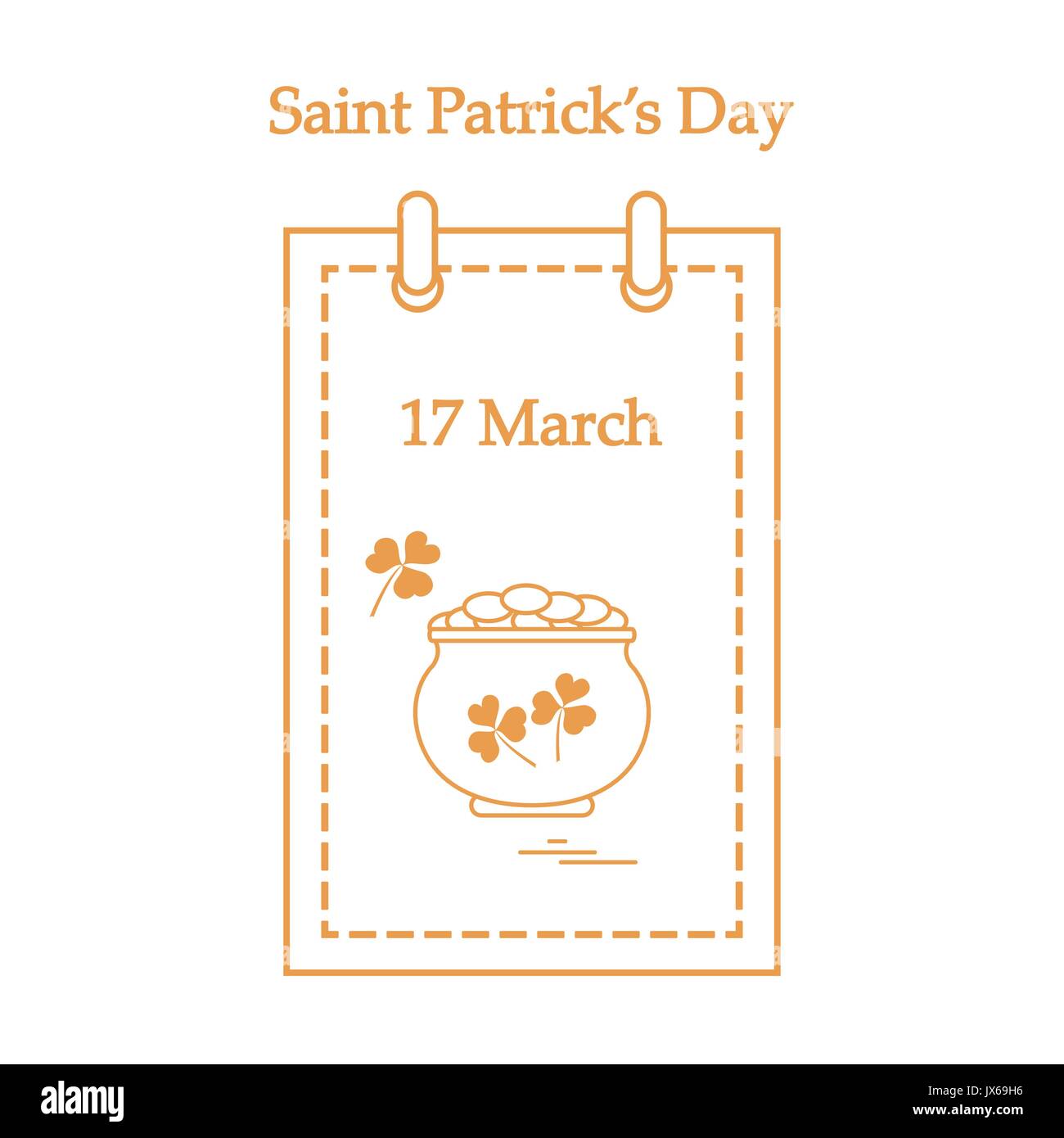 Cute vector illustration: calendar with a pot full of gold coins and ...