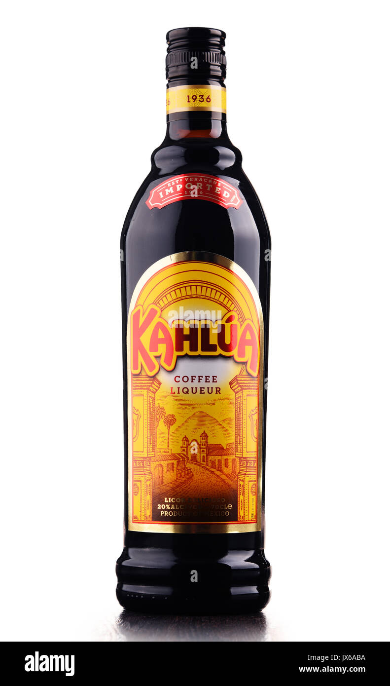 POZNAN, POLAND - MAY 31, 2017: Kahlua is brand of Mexican coffee ...