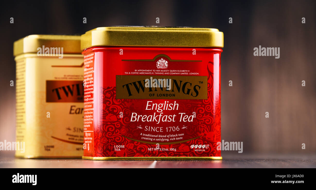 POZNAN, POLAND - JULY 7, 2017: Twinings is an English marketer of tea ...