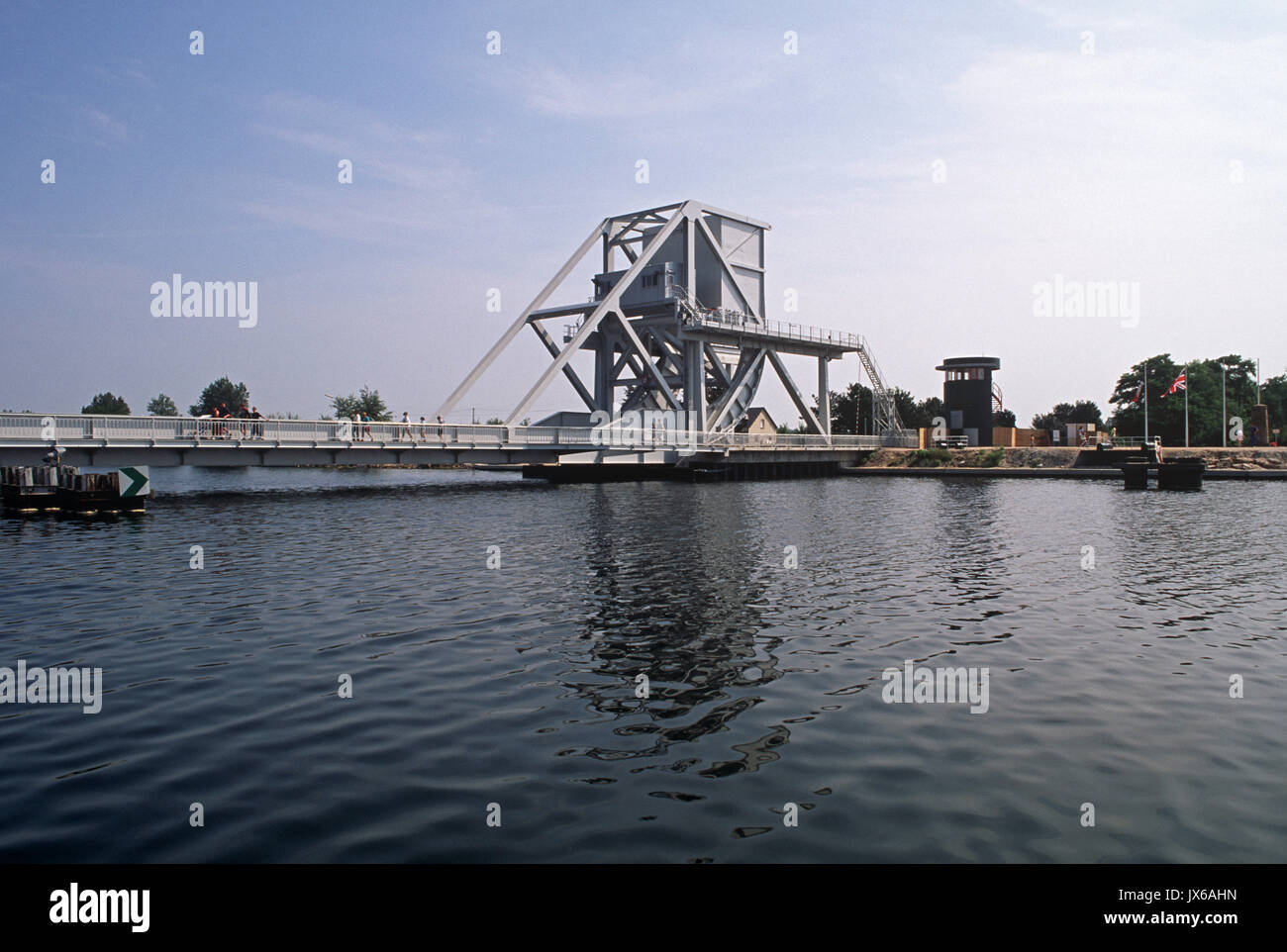 Pegasus Bridge, a bascule type of bridge that crosses the Caen Canal ...