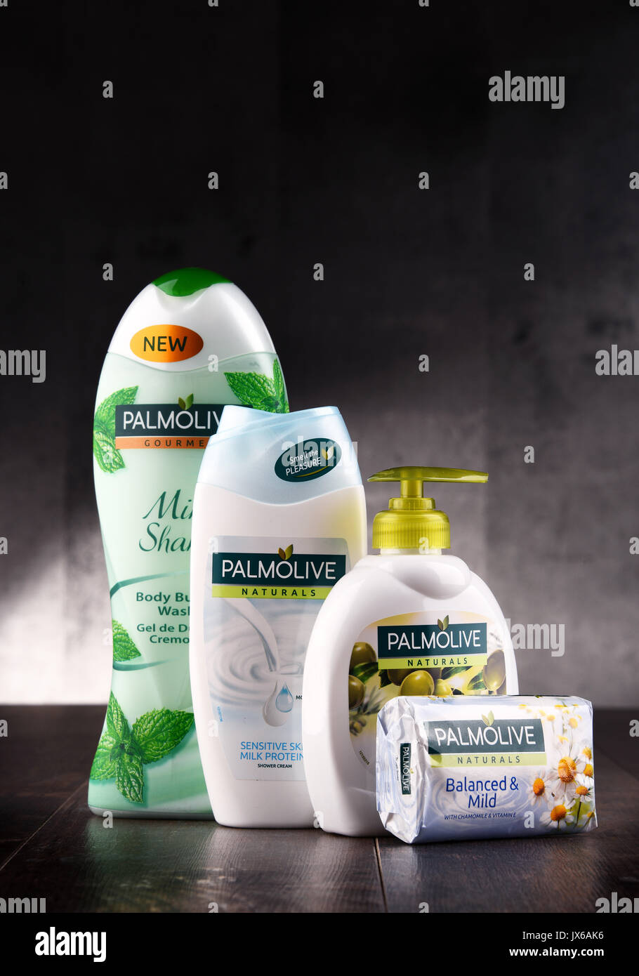 POZNAN, POLAND - AUG 10, 2017: Palmolive is the trademark of a line of ...