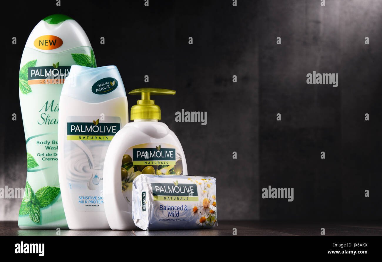 POZNAN, POLAND - AUG 10, 2017: Palmolive is the trademark of a line of ...