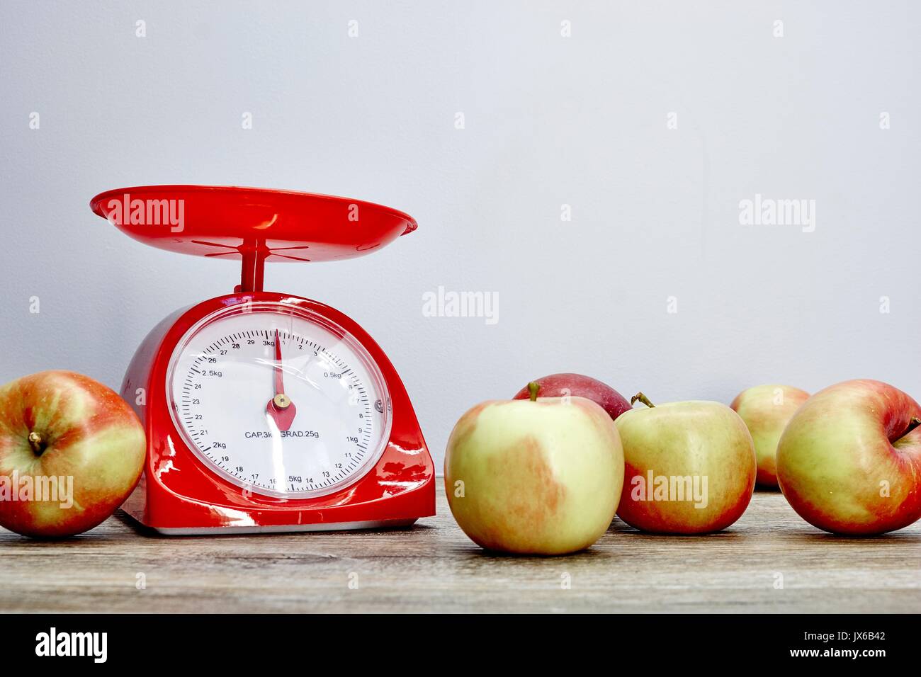 A studio photo of a set of food scales Stock Photo - Alamy