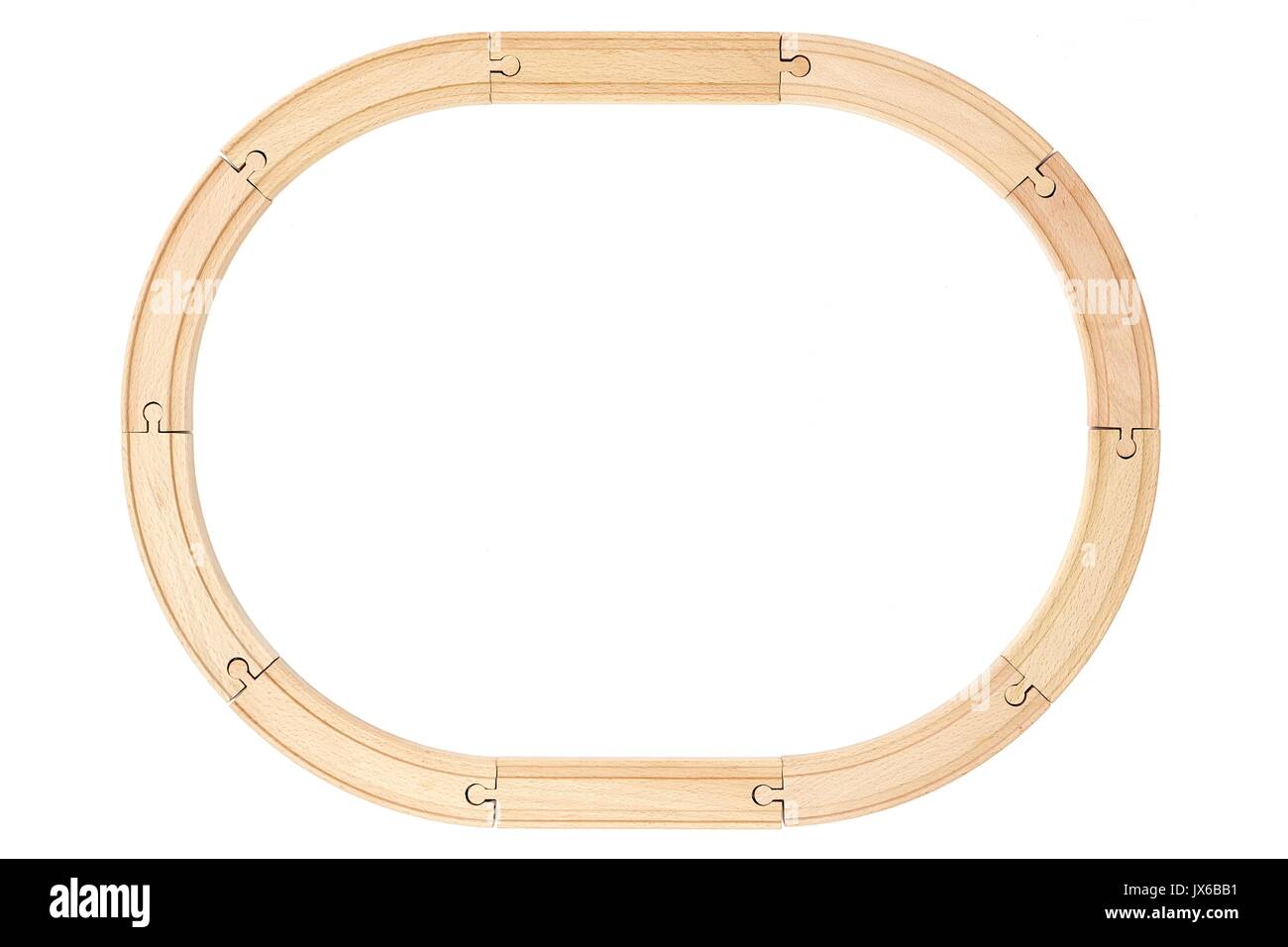 A studio photo of a wooden train track Stock Photo - Alamy