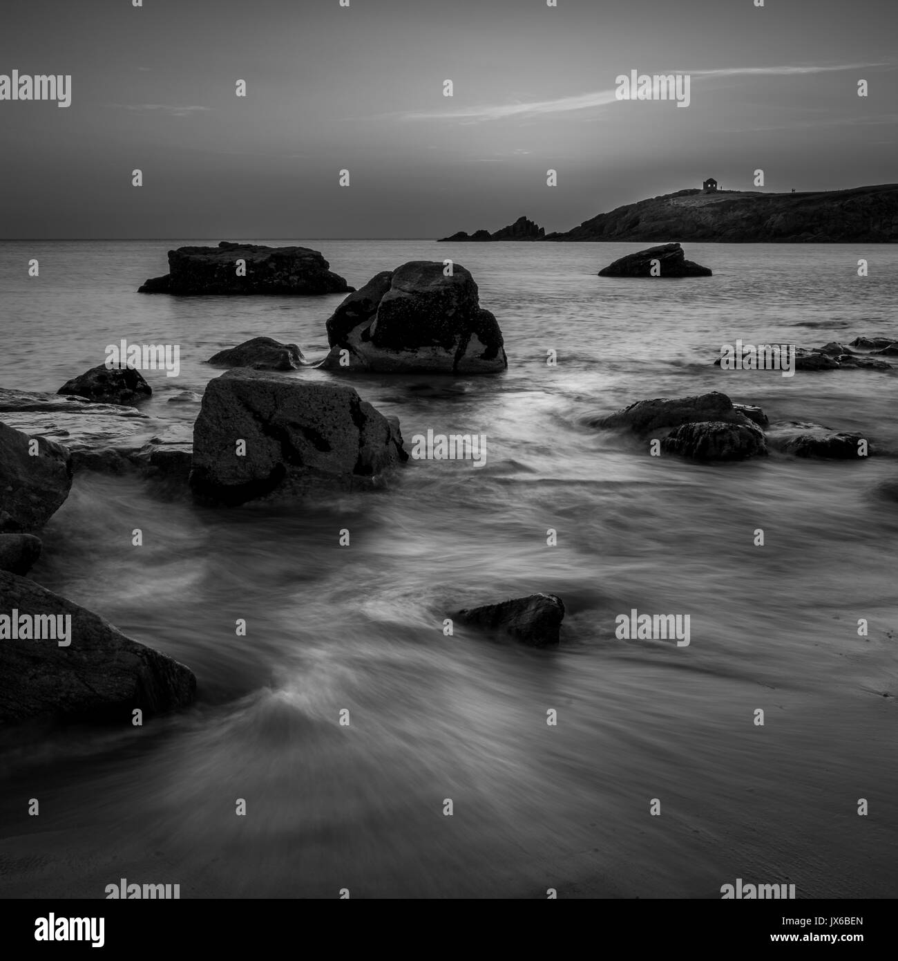 Sunset at Arche de Port Blanc in Saint-Pierre-Quiberon, Brittany ...