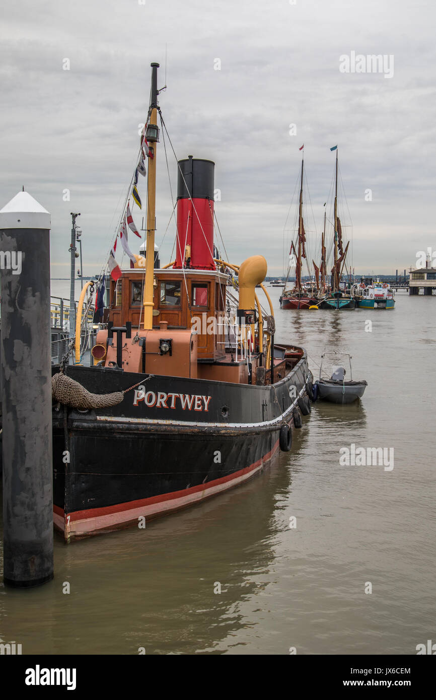 Historic Thames sailing barges and other ships including Light ships ...