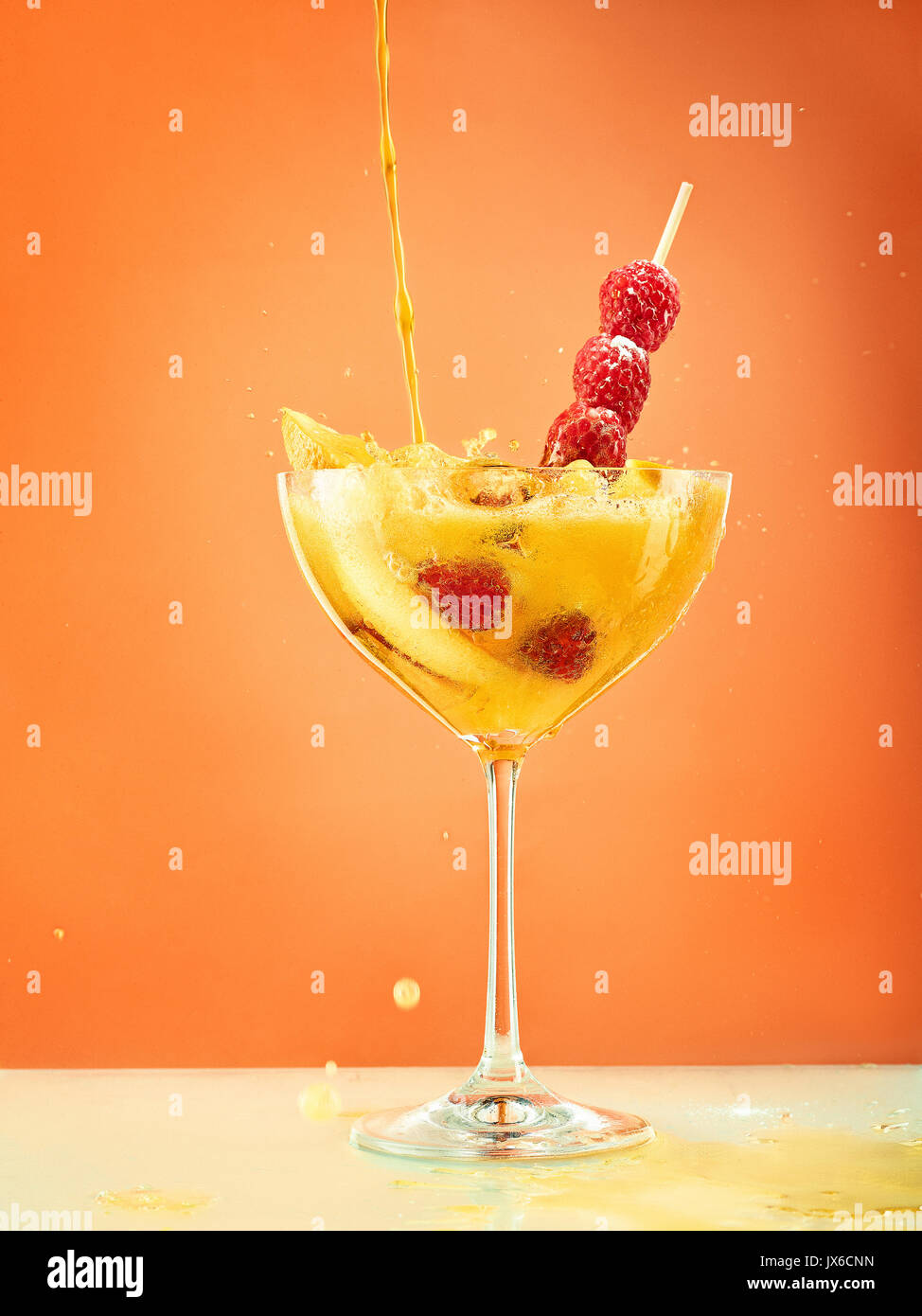 Fresh raspberry coctail on the restaurant table Stock Photo - Alamy
