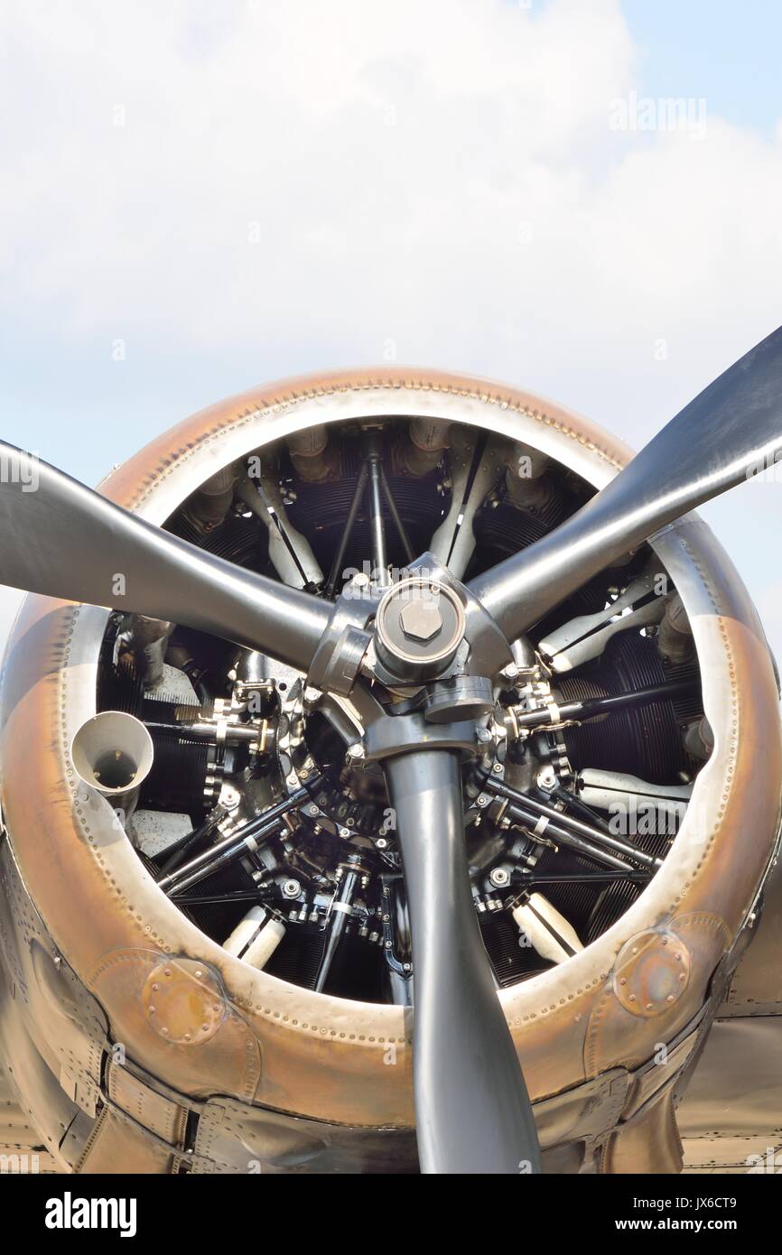 Detail of propellor and engine Stock Photo - Alamy