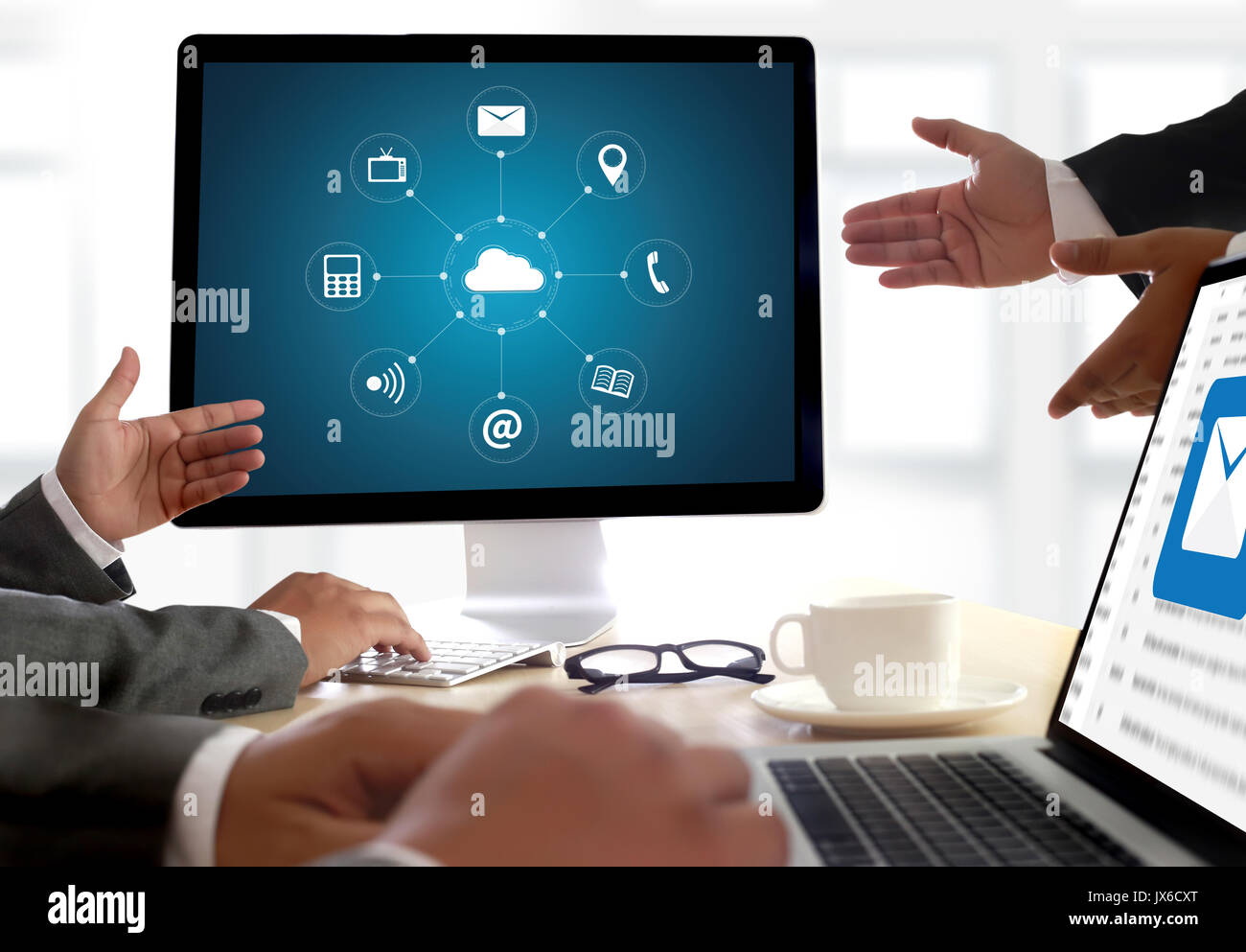 Cloud Computing diagram Network Data Storage Technology Service Stock ...