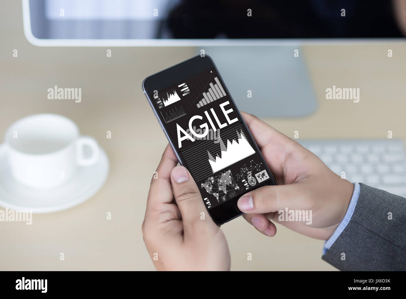 AGILE Agility Nimble Quick Fast Concept businessman working Stock Photo ...