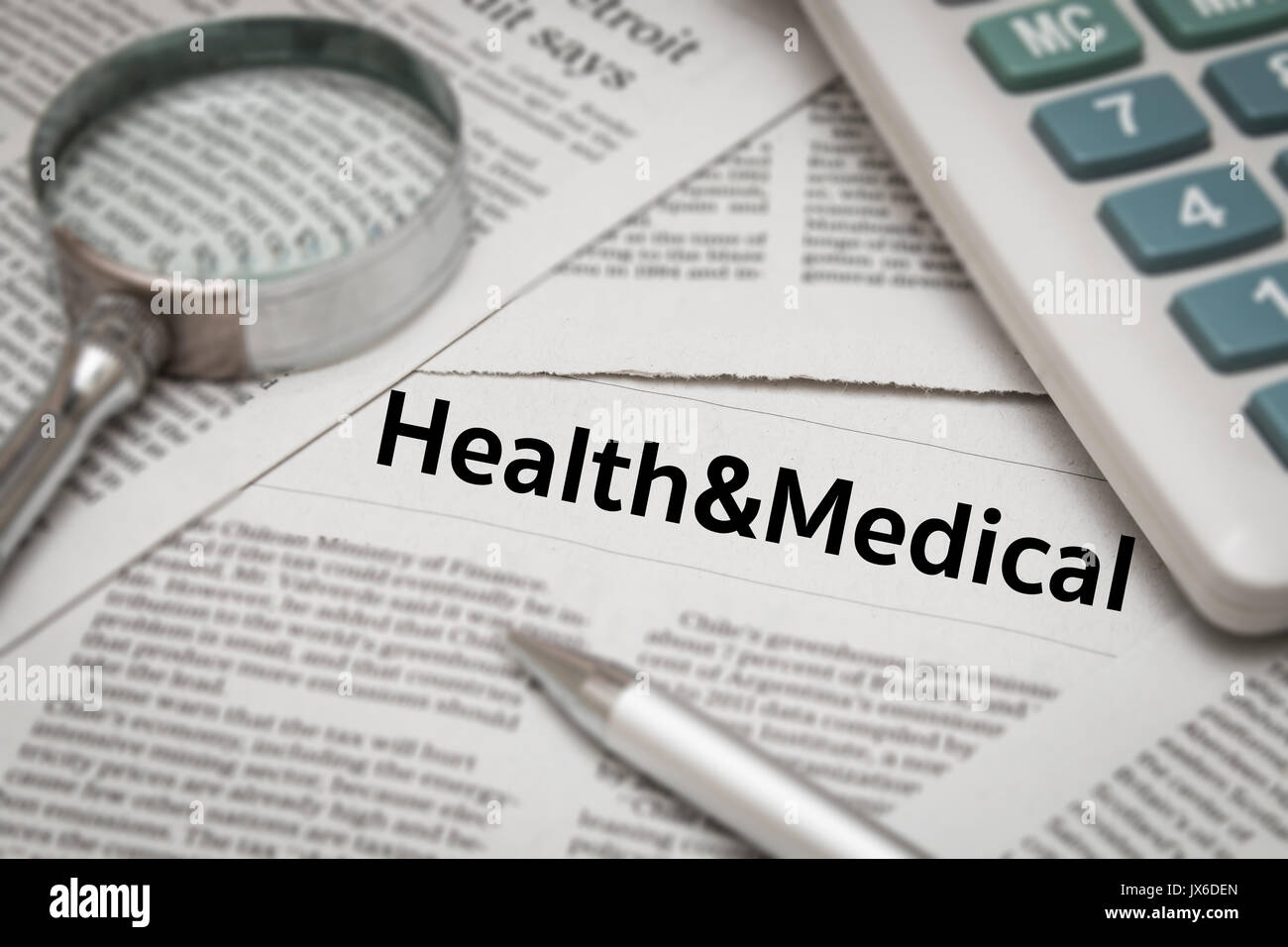 health & medical headline on newspaper Stock Photo - Alamy