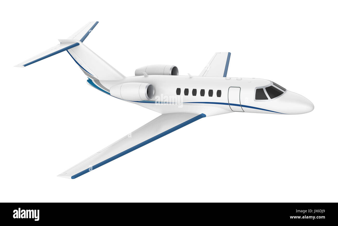 Private Jet Airplane Isolated on white background Stock Photo - Alamy