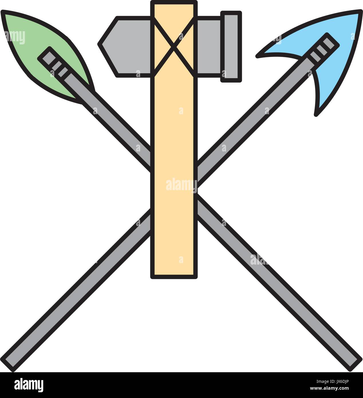 antique arrows and ax isolated icon Stock Vector Image & Art - Alamy