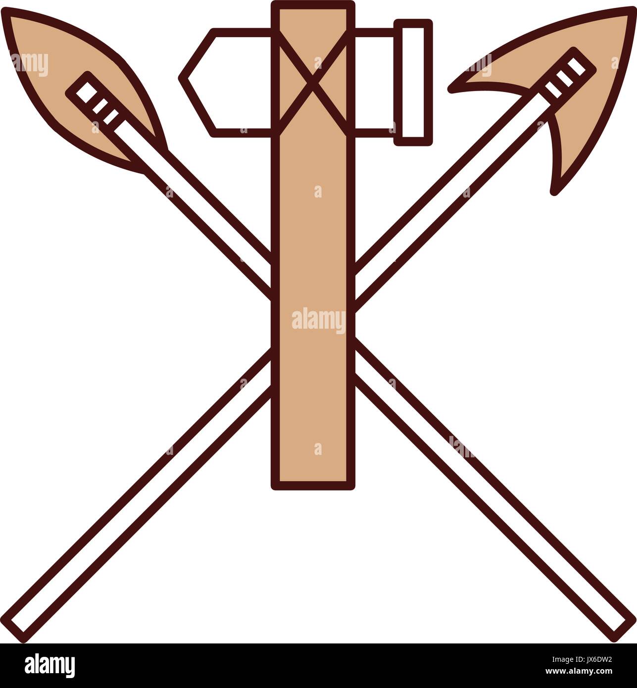 antique arrows and ax isolated icon Stock Vector Image & Art - Alamy
