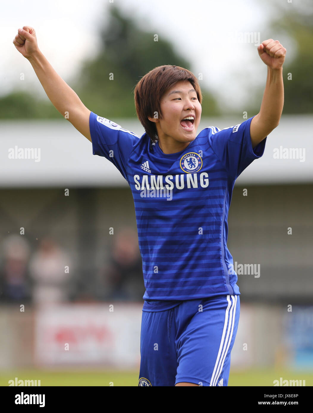 Ji So-Yun of Chelsea Ladies celebrates the win after the FAWSL match ...