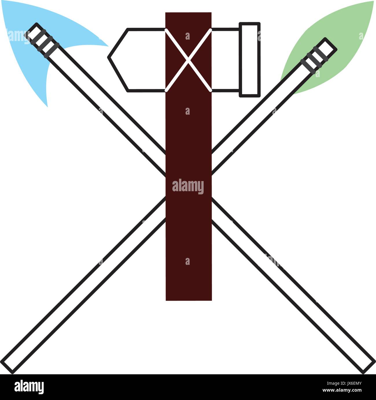 antique arrows and ax isolated icon Stock Vector Image & Art - Alamy