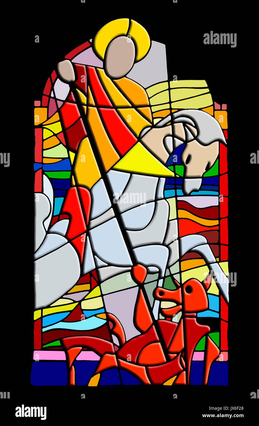 Saint george dragon stained glass hi-res stock photography and images ...