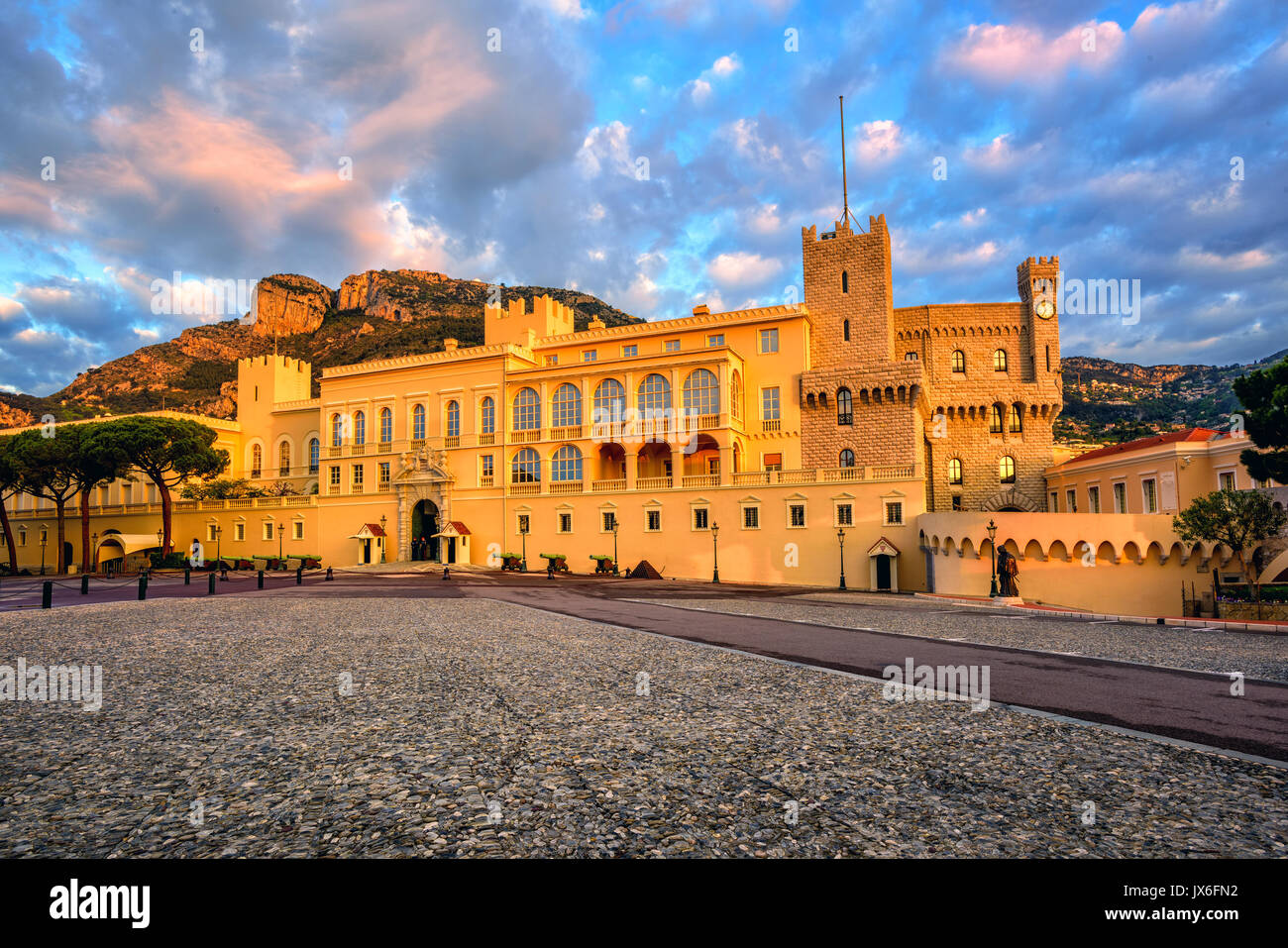 The Palace of Prince of Monaco in the old town of Monaco in the early ...