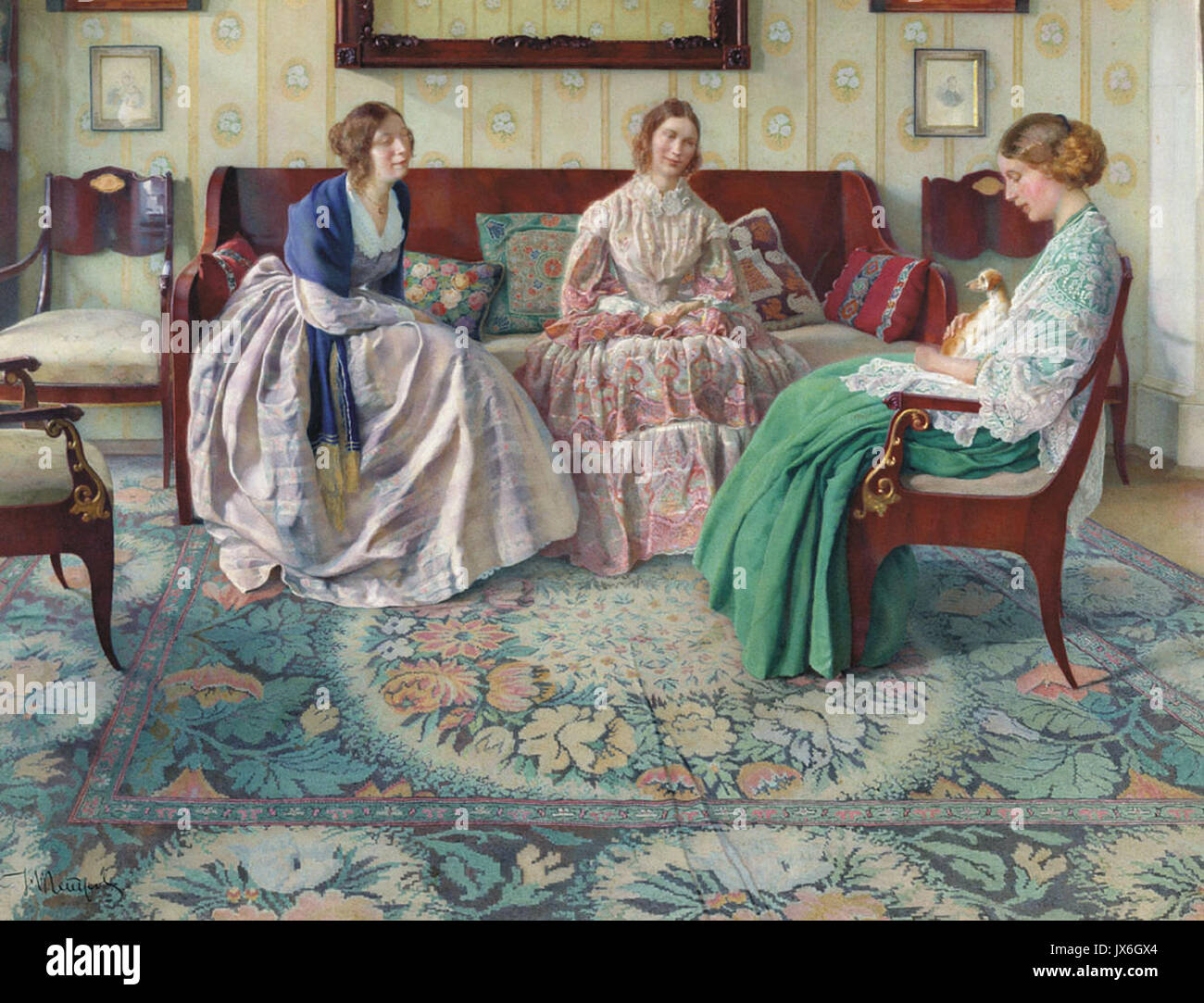 Three ladies painting hi-res stock photography and images - Alamy