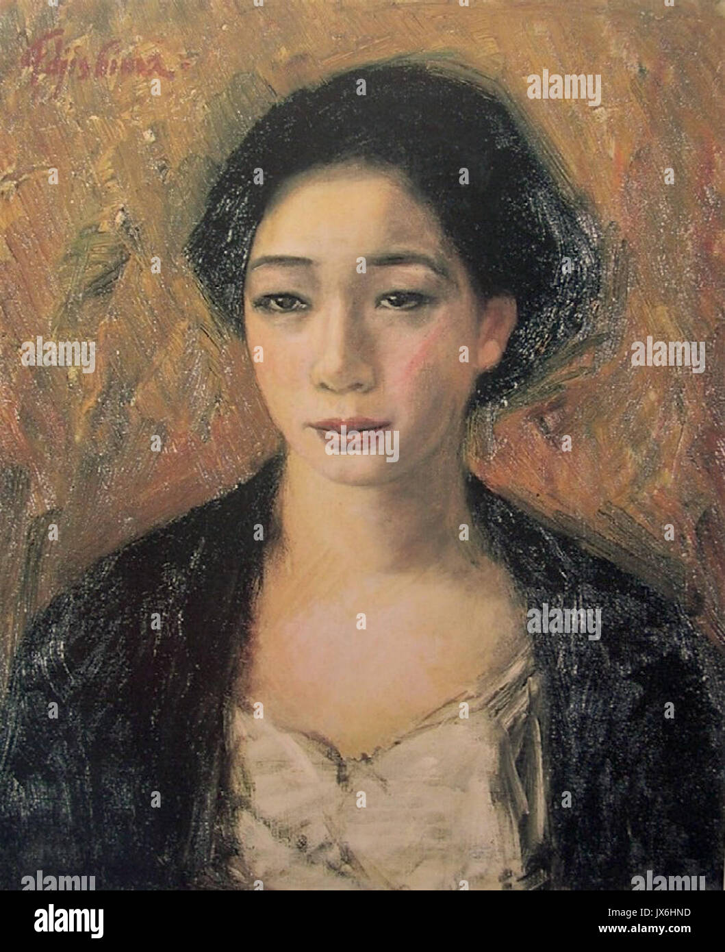 Woman's Face by Fujishima Takeji Stock Photo - Alamy
