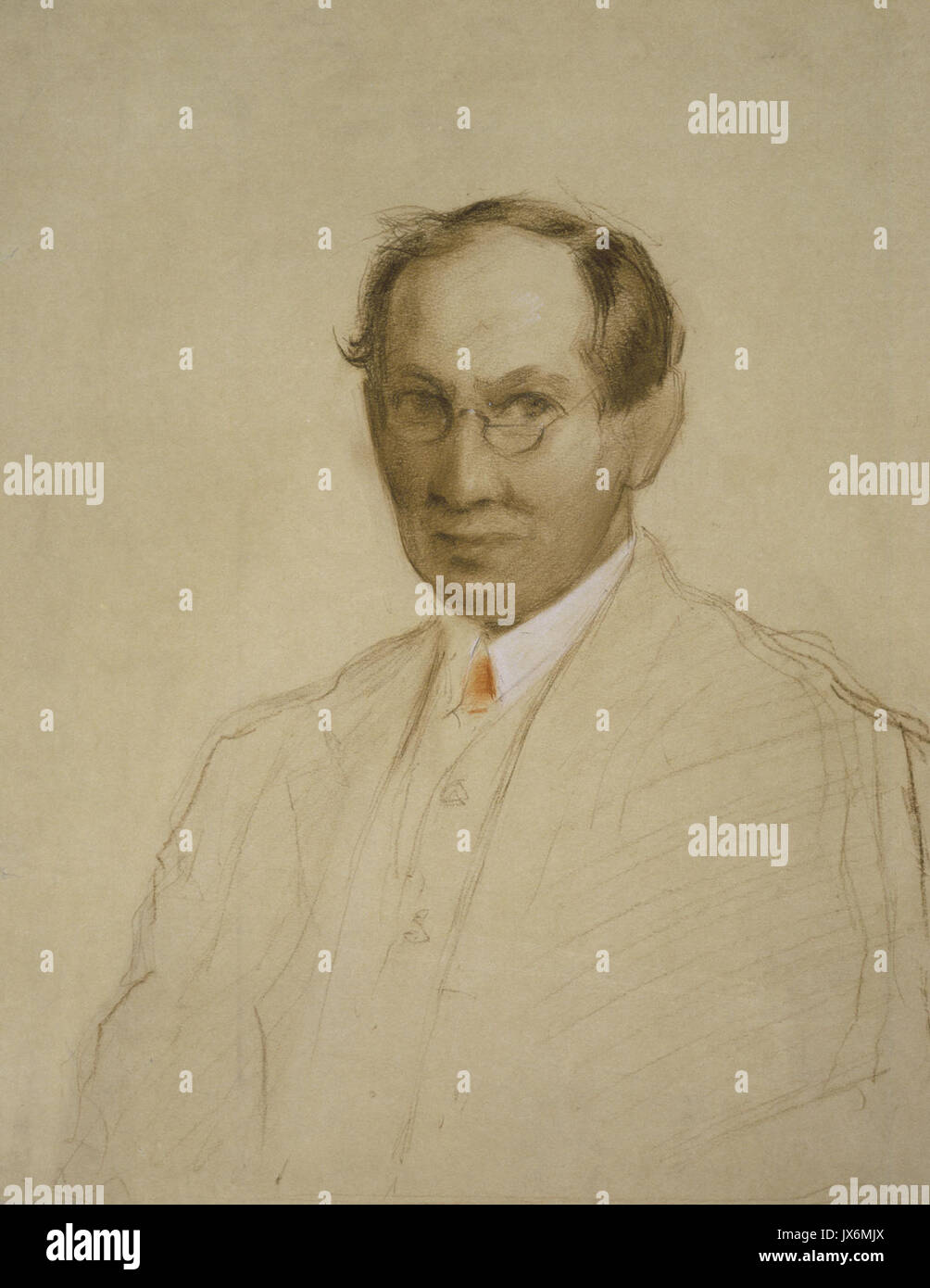 Portrait of an Artist by Hermann Dudley Murphy, pastel and conte Stock ...