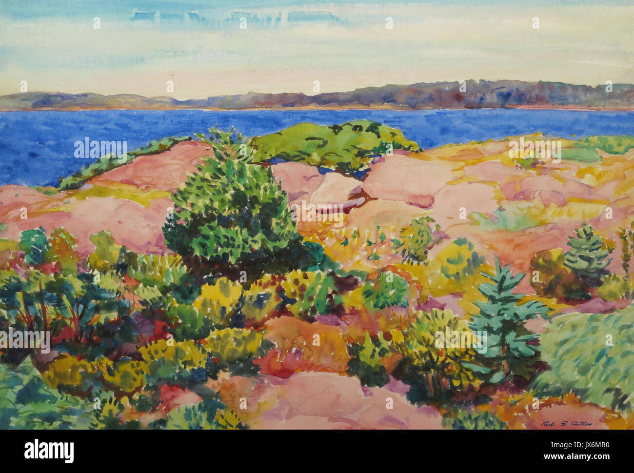 Seascape by Carl Gordon Cutler, watercolor Stock Photo - Alamy