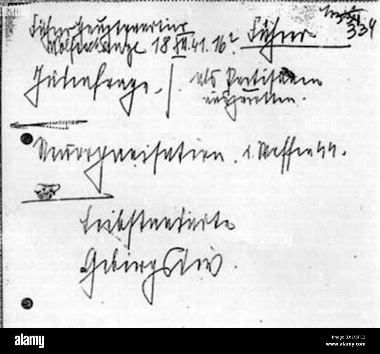 Himmler note 18 december 1941 Stock Photo - Alamy