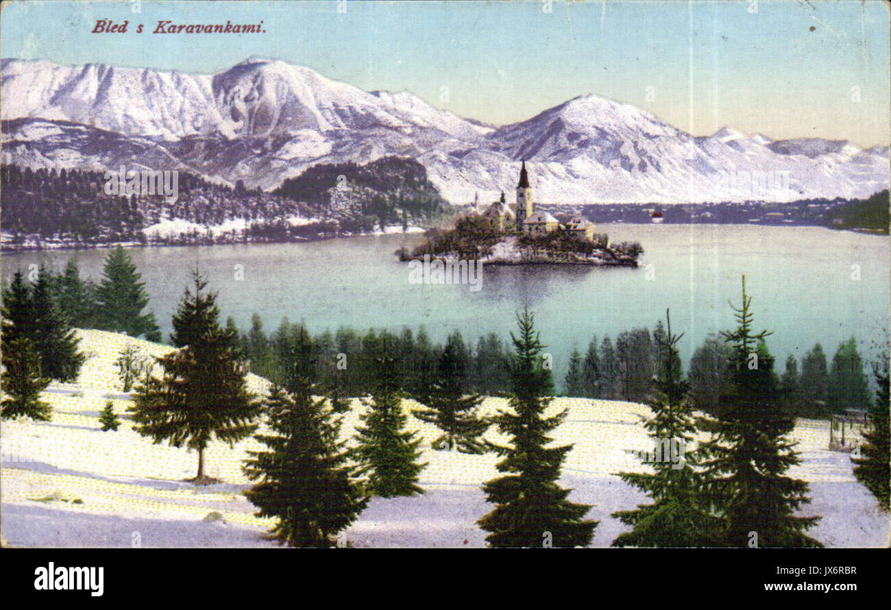 Postcard of Bled 1924 Stock Photo - Alamy