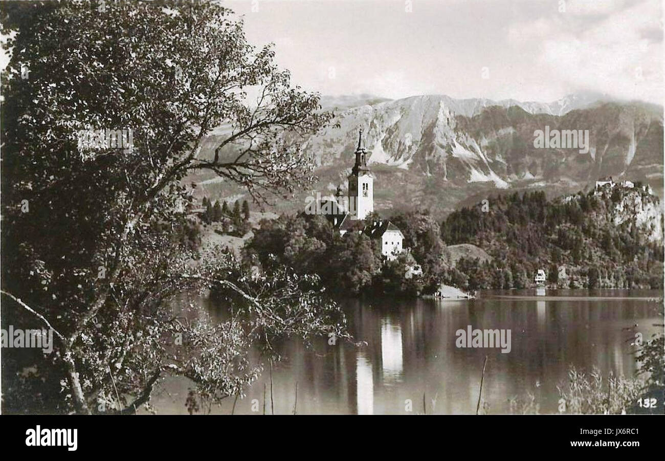 Postcard of Bled 1920s Stock Photo - Alamy