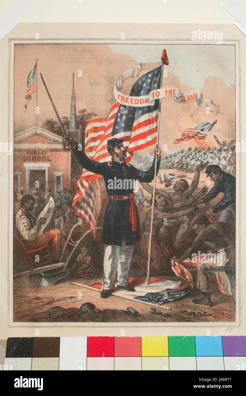 'Freedom to the Slave', Union army recruitment broadside from 1863 ...