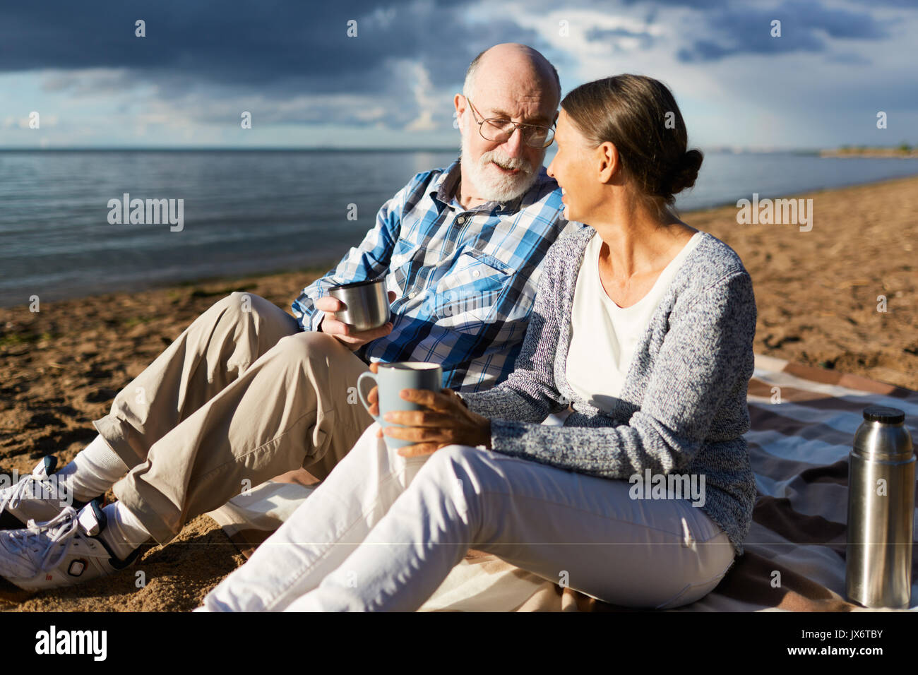 Tea on the beach Stock Photo - Alamy