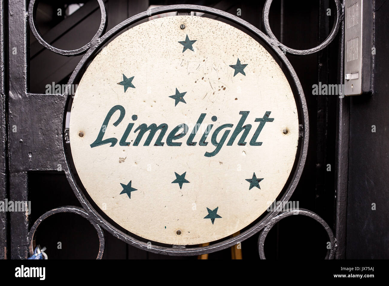 Sign on doors to Limelight venue in Belfast Stock Photo - Alamy